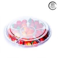 China Custom rPET Plastic Salad Box Takeaway Fruit Packaging 500ml Durable Clear Container for sale