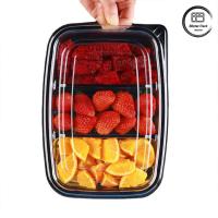 China Custom rPET Plastic Salad Box Takeaway Fruit Packaging 500ml Durable Clear Container for sale