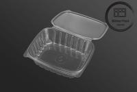 China Rectangular Clear rPET Hinged Salad Container 1000ml Secure Food Packaging for sale