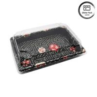 China Wholesale Japanese Style Disposable Plastic Sushi Tray with Clear Lid 15 Day Lead Time for sale