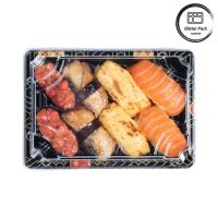 China Wholesale Japanese Style Disposable Plastic Sushi Tray with Clear Lid 15 Day Lead Time for sale