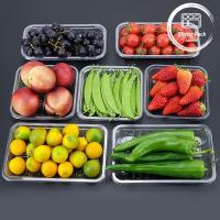 China Transparent PET Fresh Vegetable Fruit Tray Custom Size Durable Display Packaging for sale