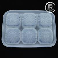 China Square Bakery Blister Box with Lid 4 Compartments Food Safe Plastic Dessert Container for sale