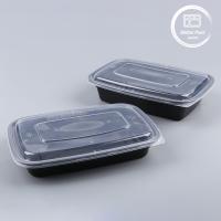 China 1000ml Rectangular Disposable Plastic Food Containers Tiffin Box for Takeaway for sale
