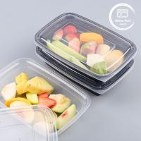 China 1000ml Rectangular Disposable Plastic Food Containers Tiffin Box for Takeaway for sale