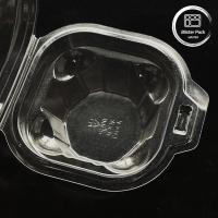 China Transparent Hinged Clamshell Disposable Plastic Food Containers Single Cupcake Holders for sale