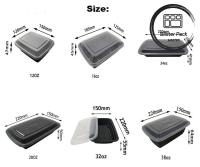 China 24/28/32 Oz Meal Prep Containers Rectangular Disposable Food Boxes with Lids Bento Style for sale