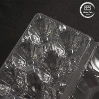 China 12 Cell Transparent PET Egg Tray Customizable Logo Plastic Egg Container For Storage for sale