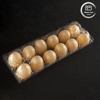 China 12 Cell Transparent PET Egg Tray Customizable Logo Plastic Egg Container For Storage for sale