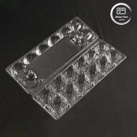 China 12 Cell Transparent PET Egg Tray Customizable Logo Plastic Egg Container For Storage for sale