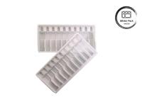 China Custom Vacuum Formed Plastic Ampoule Tray White Blister Packaging for 10ml Vials for sale
