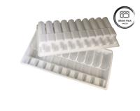 China Custom Vacuum Formed Plastic Ampoule Tray White Blister Packaging for 10ml Vials for sale
