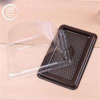 China Custom Semi-Circular Transparent Plastic Cake Tray with Lid Biscuit Packaging with Seal Label for sale