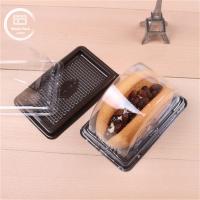 China Custom Semi-Circular Transparent Plastic Cake Tray with Lid Biscuit Packaging with Seal Label for sale
