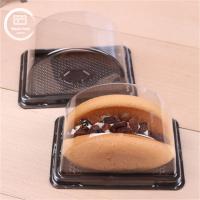 China Custom Semi-Circular Transparent Plastic Cake Tray with Lid Biscuit Packaging with Seal Label for sale