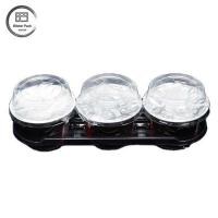 China PET Thickened Disposable Transparent Takeout Tray with 3-Section Coffee Cup Holder 500ml for sale