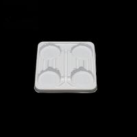 China White PET Disposable 4-Part Beverage Tray Takeaway Coffee Cup Holder for Milk Yogurt for sale