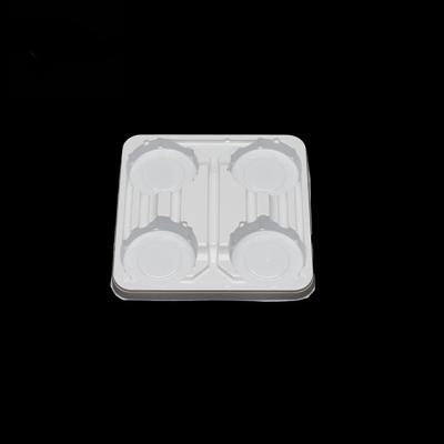 China White PET Disposable 4-Part Beverage Tray Takeaway Coffee Cup Holder for Milk Yogurt for sale