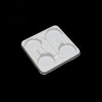 China White PET Disposable 4-Part Beverage Tray Takeaway Coffee Cup Holder for Milk Yogurt for sale