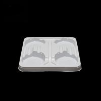 China White PET Disposable 4-Part Beverage Tray Takeaway Coffee Cup Holder for Milk Yogurt for sale