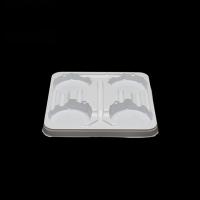 China White PET Disposable 4-Part Beverage Tray Takeaway Coffee Cup Holder for Milk Yogurt for sale