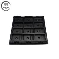 China Manufacturer Customized Large PS Electronic Plastic Tray, 12-Grid High Hardness Pure Black Packaging for sale