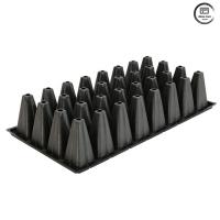 China 32 Cell Plastic Nursery Seed Tray Vacuum Formed PS Black Seedling Tray for Greenhouse for sale