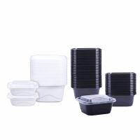 China Industrial PP Square Disposable Food Boxes 320ml-1520ml Takeout Containers with Lid for sale