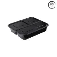 China Disposable Black Lunch Box 1-4 Compartments Microwave Safe Leak-Proof 500-1500ml Food Container for sale