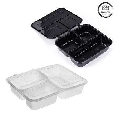 China Disposable Black Lunch Box 1-4 Compartments Microwave Safe Leak-Proof 500-1500ml Food Container for sale