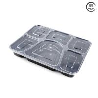 China Black Disposable Lunch Box with 1-4 Compartments, Microwave Safe & Leak-Proof Design for sale