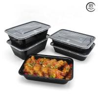 China Black Disposable Lunch Box with 1-4 Compartments, Microwave Safe & Leak-Proof Design for sale