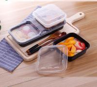 China Transparent PP Square Containers Disposable for Takeout Salads and Microwave Heating for sale