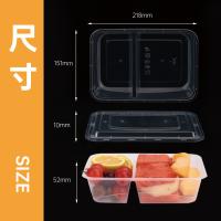 China Disposable Two-Compartment Food Container PP Plastic Bento Lunch Box for Takeout Custom Order for sale
