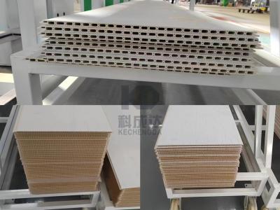 China 5.5kgs/M2 PVC Wall Panel Extrusion Line Plastic Wood Grain PE Extruder Machine for sale