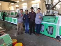 China High Efficiency PVC Wood Plastic Door Cover Production Line for sale