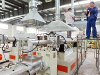 China Twin Screw Extruder Hot Melt Pellets / Industrial Wood Pellet Machine With Hot Cutting for sale