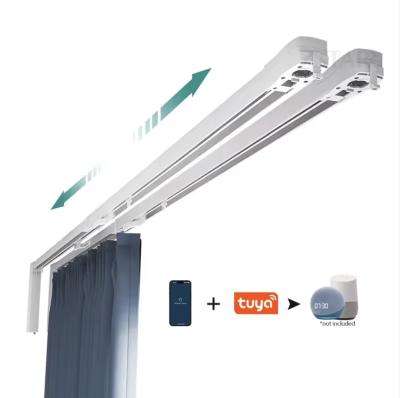 China Ceiling Or Wall Mounted Smart Curtain Tracks with Auto Open Close Feature Operating Temperature Minus 10 Celsius To 50 Celsius for sale