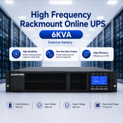 China 6KW Capacity High Efficiency Compact 2U Design Rack Mount UPS System for Data Centers for sale
