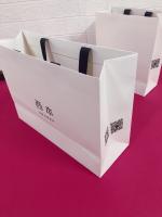 China Custom Logo 200gsm White Card Paper Carrier Bags with Rope Handles for Promotional Shopping for sale