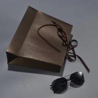 China Custom Matt Laminated Paper Shopping Bags 100g with Grosgrain Ribbon Handle for sale