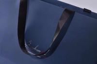 China Custom Matt Laminated Paper Shopping Bags 100g with Grosgrain Ribbon Handle for sale