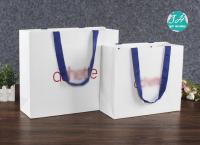 China Custom Printed Kraft Paper Carrier Bags 13x8x15cm with Ribbon Handles Recyclable for sale
