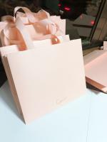 China Custom 32x10x25cm Cardboard Paper Shopping Bags with Ribbon Handle 4C Printing for sale