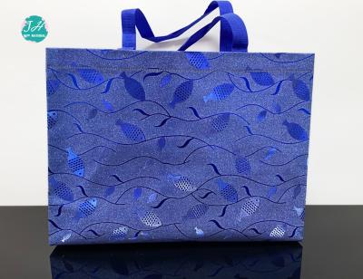 China 450x400x100mm Blue Recyclable Non Woven Fabric Bags Eco Friendly Shopping Tote for sale