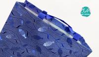 China 450x400x100mm Blue Recyclable Non Woven Fabric Bags Eco Friendly Shopping Tote for sale