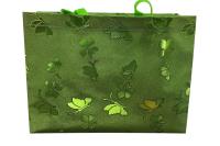 China 60gsm Green Shining Non Woven Fabric Carry Bags Custom Size Eco Friendly Shopping Tote for sale