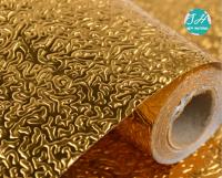 China 40x200cm Embossed Golden Foil PVC Wallpaper Sticker Oil Proof Waterproof Self Adhesive for sale