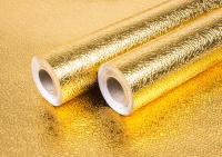 China 40x200cm Embossed Golden Foil PVC Wallpaper Sticker Oil Proof Waterproof Self Adhesive for sale
