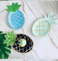 China 6 inch Biodegradable Pineapple Paper Plates Eco Friendly Food Grade for Kids Birthday Party Supplies for sale